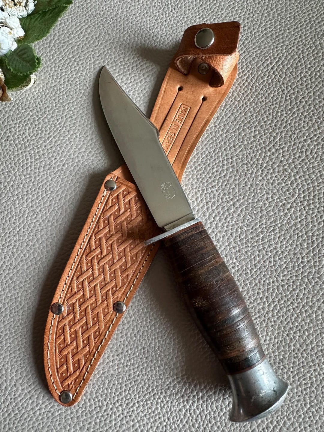 A Hunting Knife With a Fixed Blade and a Sheath - Etsy