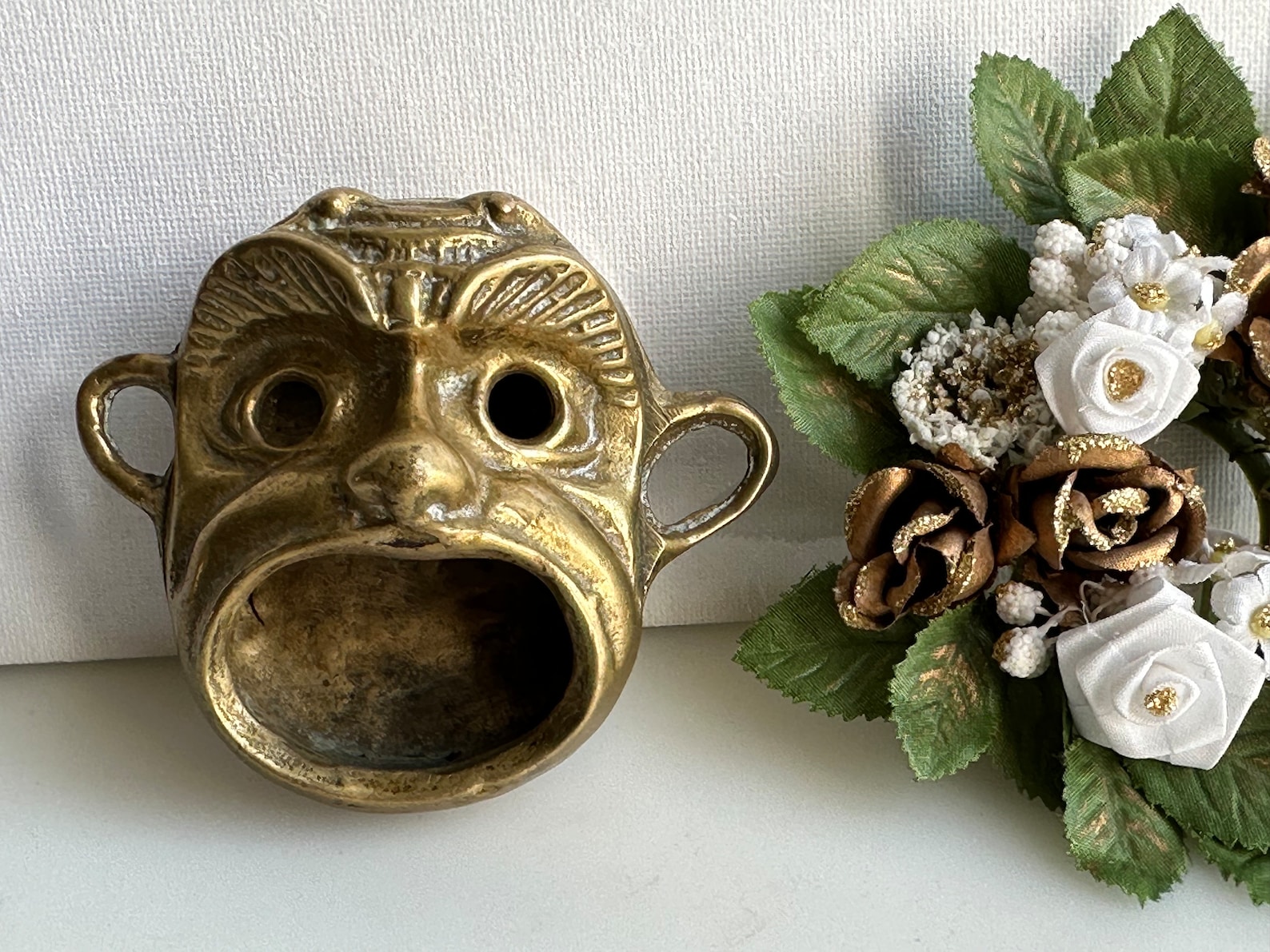 Vintage Bronze Ashtray Monkey - Etsy