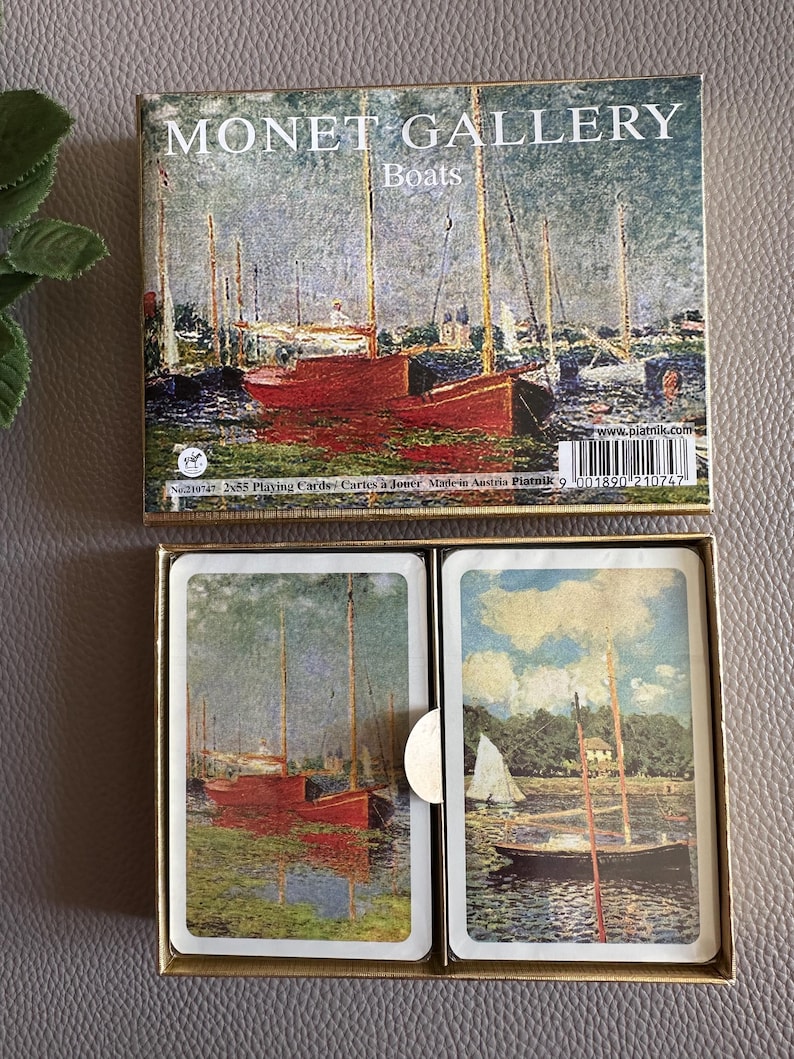 Playing Cards Claude Monet With Boats 2x55 Piatnik Austria - Etsy