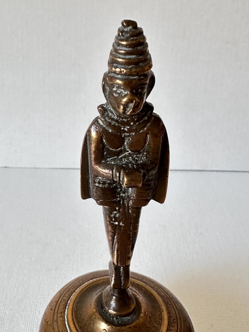Vintage Brass Indian Hindu Temple Bell Hanuman With the Image of Two ...