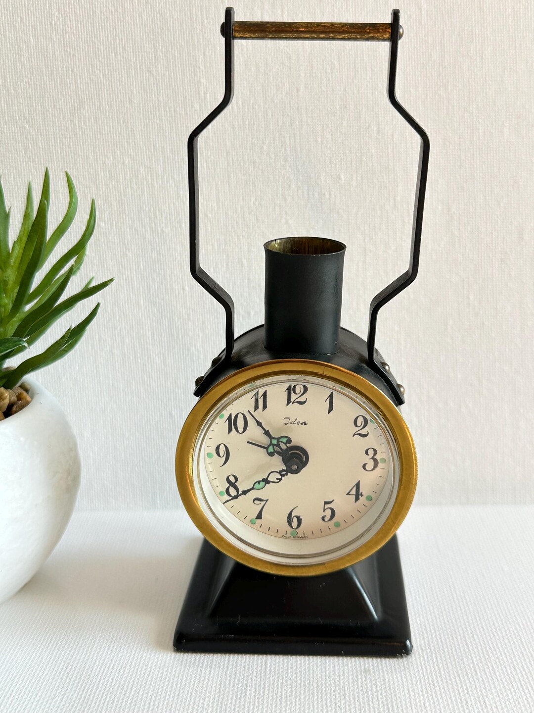 Vintage Mechanical Alarm Clock With Locomotive and Boiler West Germany ...