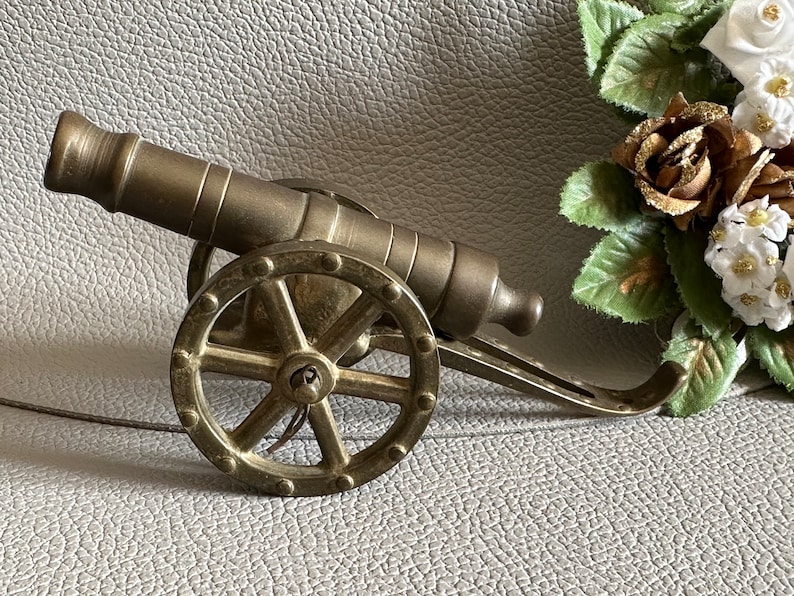 Vintage Mini Artillery Cannon Brass Table Decor - Etsy