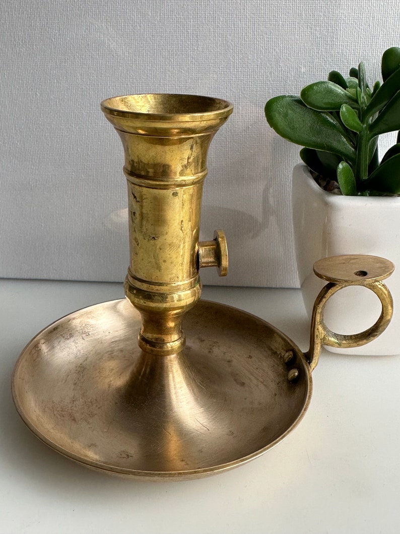 Vintage Brass Candle Holder for One Candle - Etsy