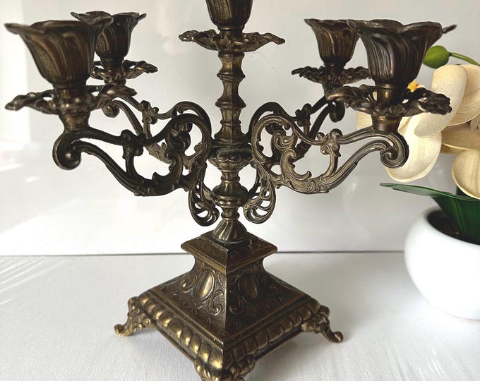 Vintage Candlestick Candelabra for Five Candles - Etsy
