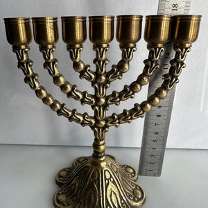 Menorah Candlestick With Seven Candles - Etsy