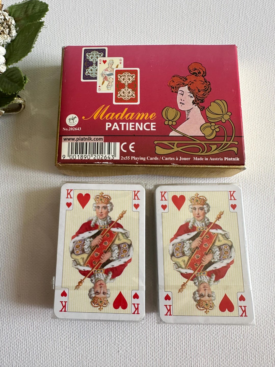 Playing Cards for Solitaire Madame Piatnik Austria 2 X 55 Cards - Etsy