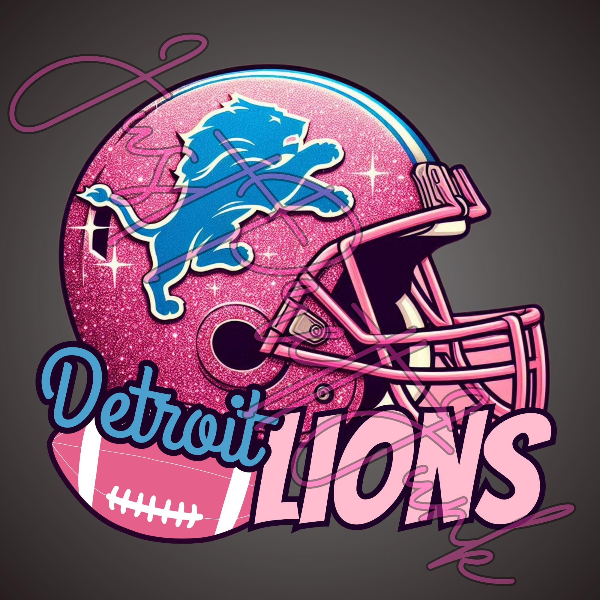 Pink Detroit Lions Logo