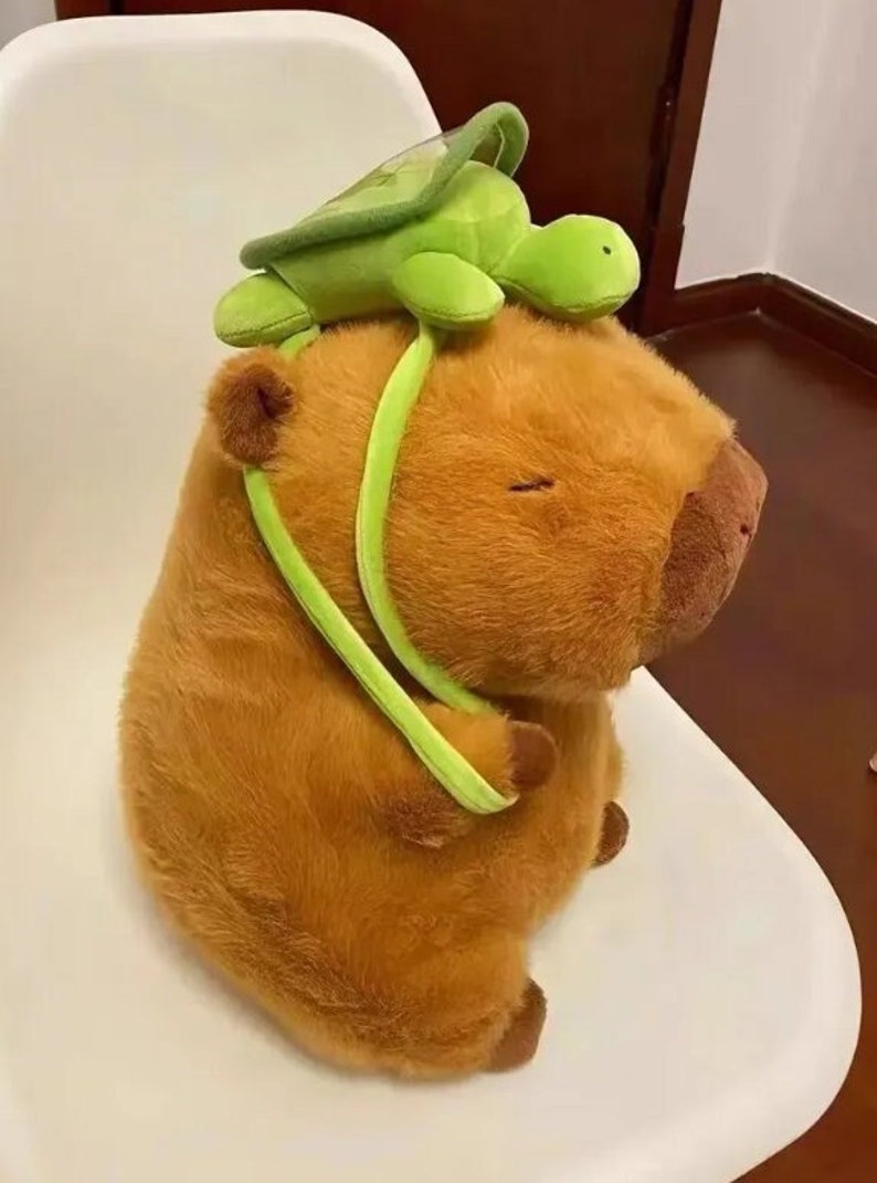 Soft Capybara Plush With Turtle Backpack - Etsy