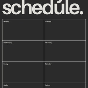 Weekly Schedule Digital Download - Etsy