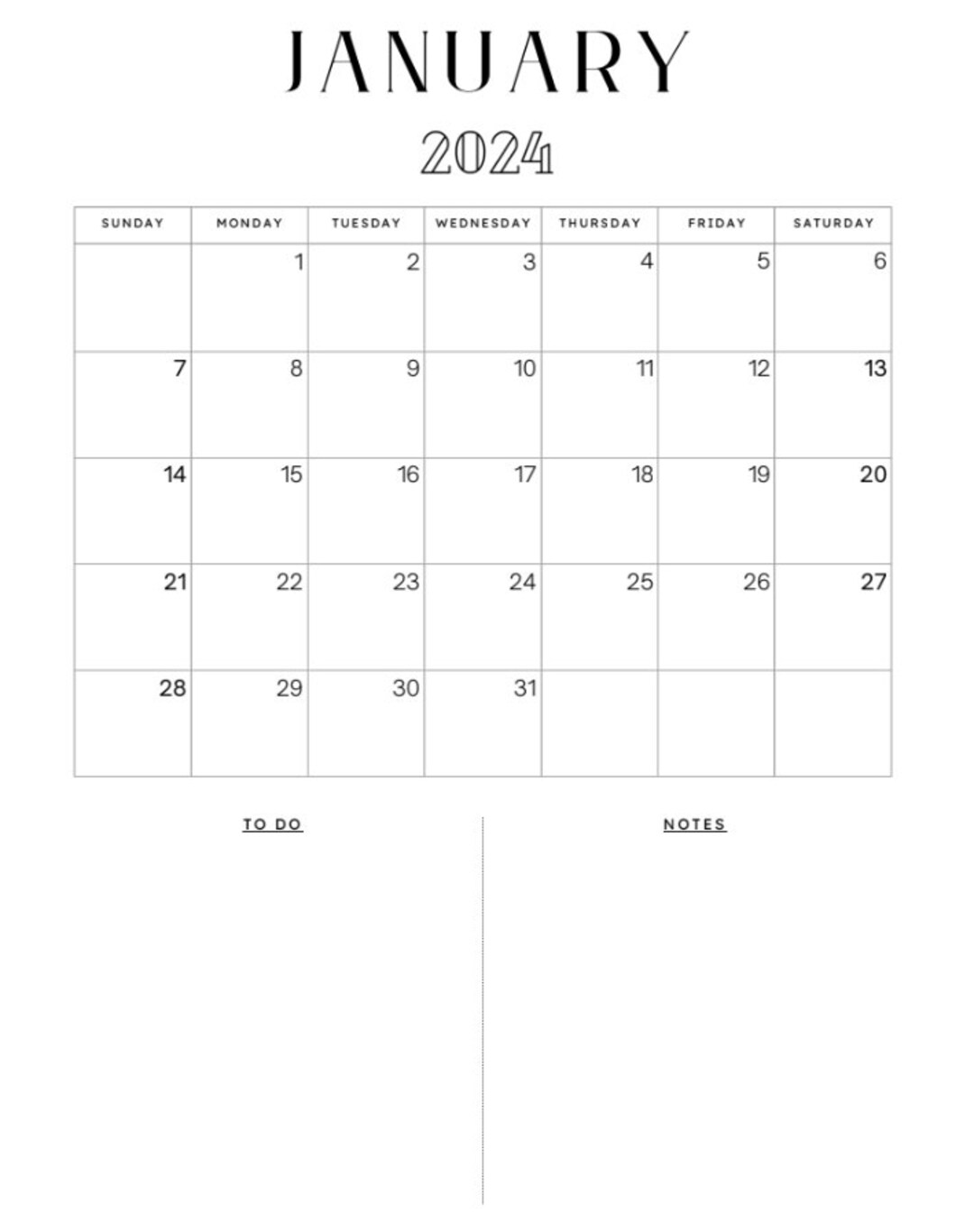 Jan 2024 Digital Download Planner - Etsy