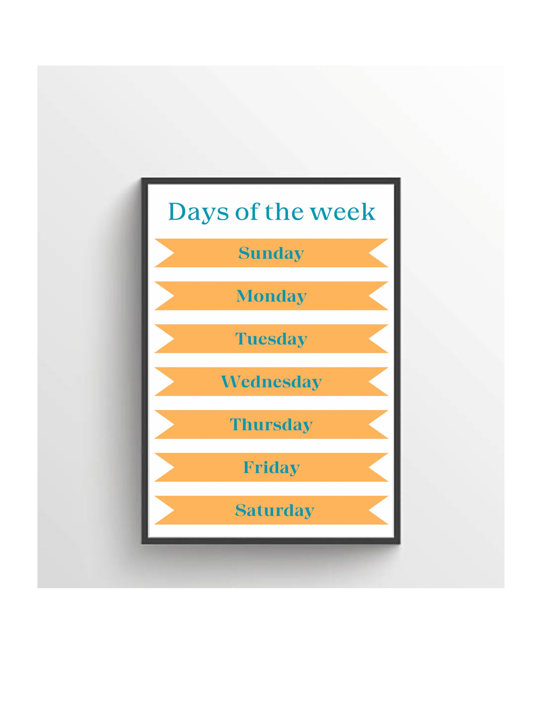 Days of the Week Printable Poster - Etsy