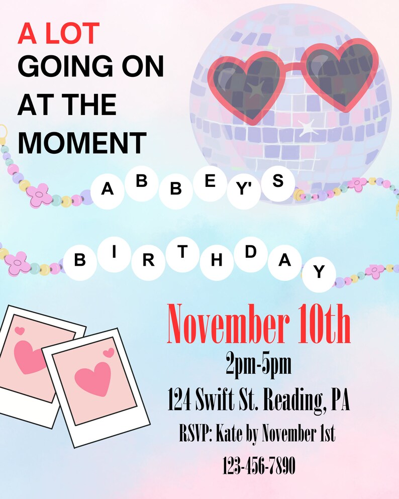 Swiftie Birthday Party Invitation - Etsy