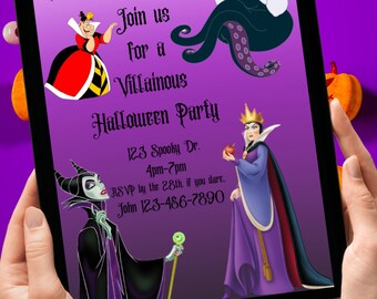 Villains Invitation Editable Villains Birthday Party Villains Halloween ...