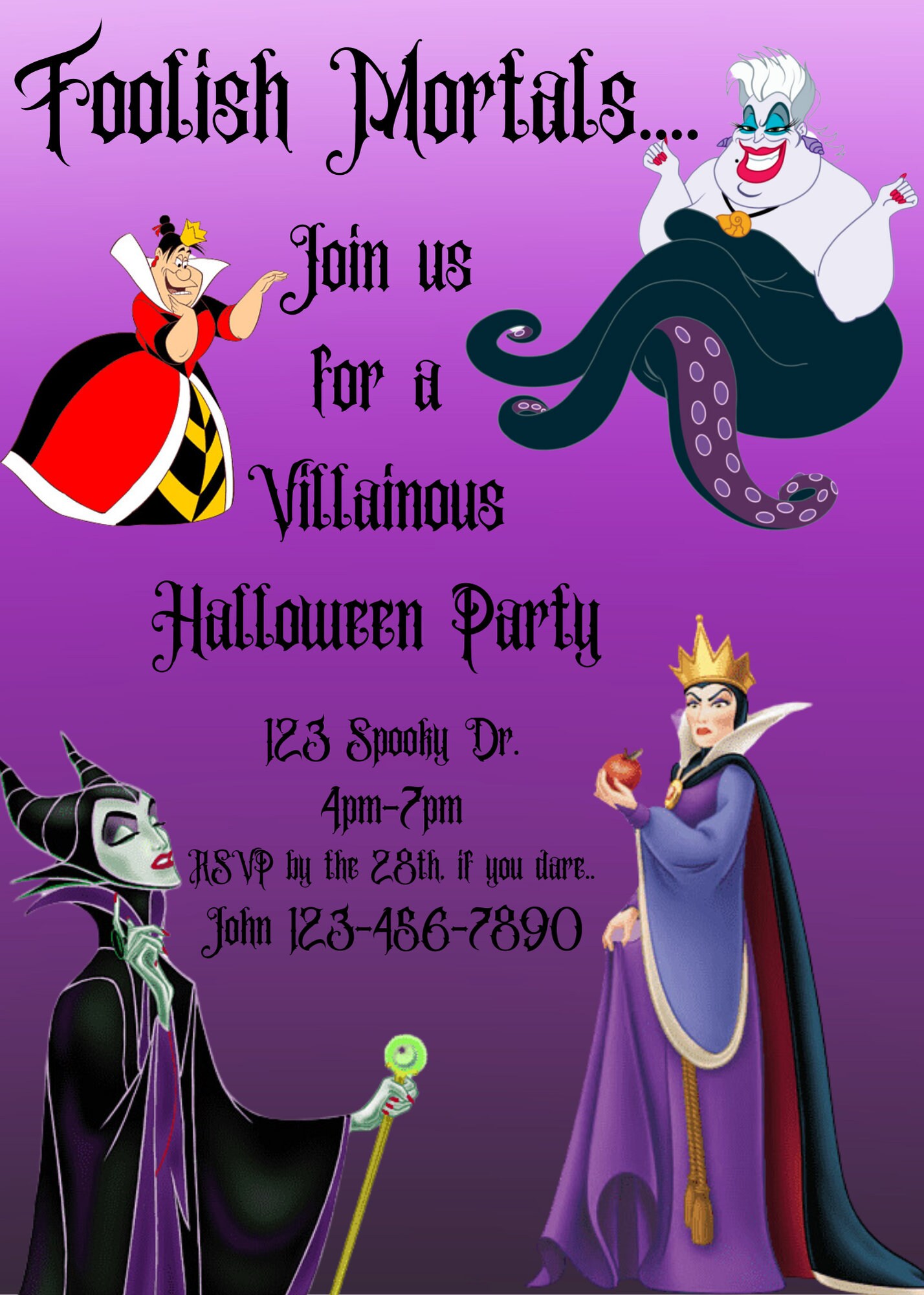 Villains Halloween Party Invitation - Etsy