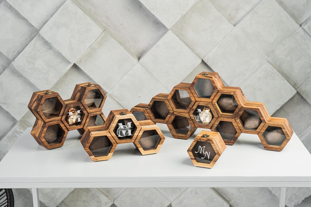 Honeycomb Watch Box, Wooden Watch Organizer, Custom Watch Holder, Watch ...