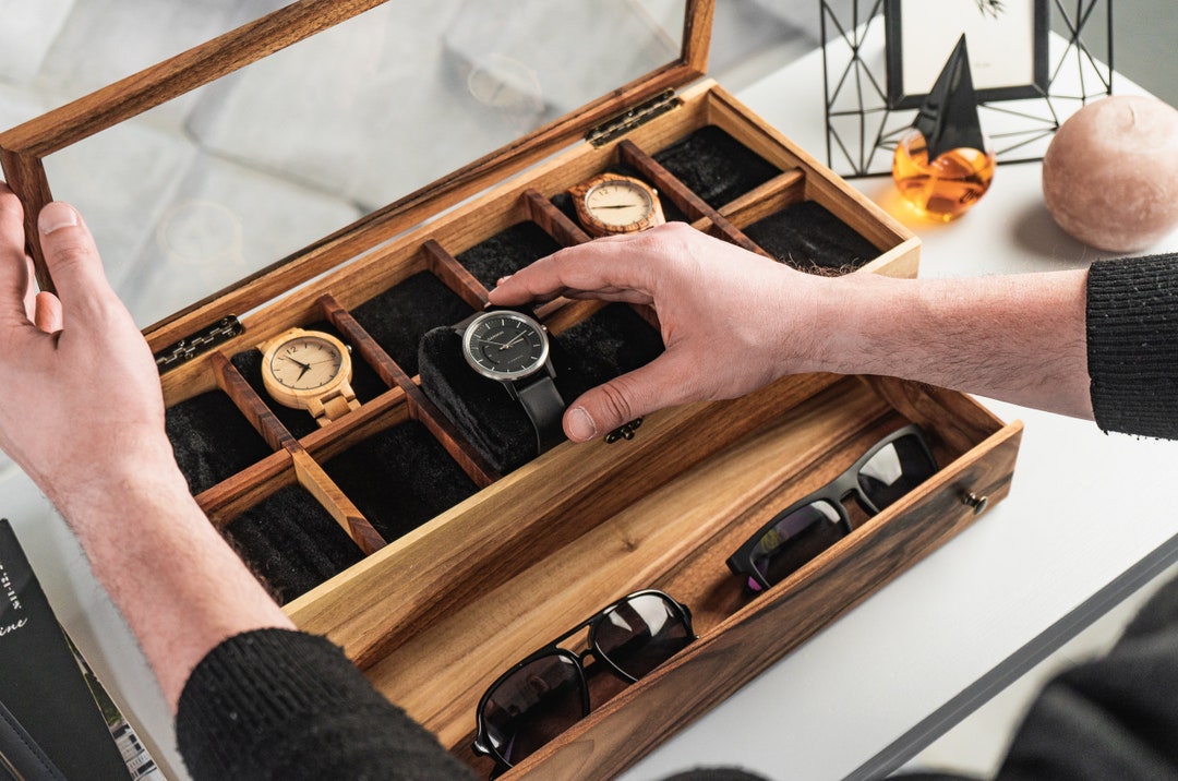 Large Watch Box Watch Storage With Lid Men Jewelry Case Men - Etsy