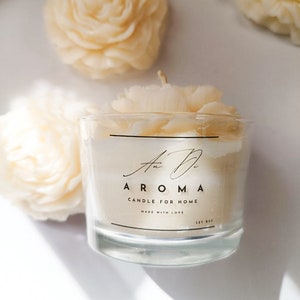 Aroma Candle Peony, Floral Candle - Etsy