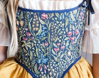 Front Lace Renaissance Corset, Bodice, Stays Cottagecore Corset Top 18th Century Style Overbust ...