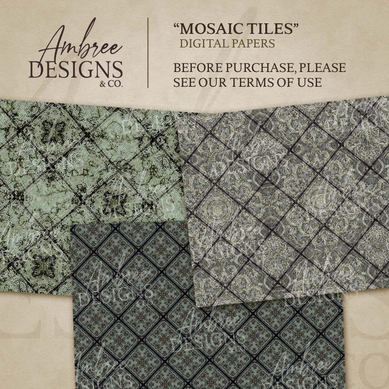 A4-size Mosaic Tile Paper, Mediterranean Style, Old World Journal ...