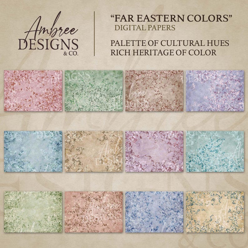 A4-size Far East Colors, Filigree Paper Patterns, Wall Creeping Vines ...