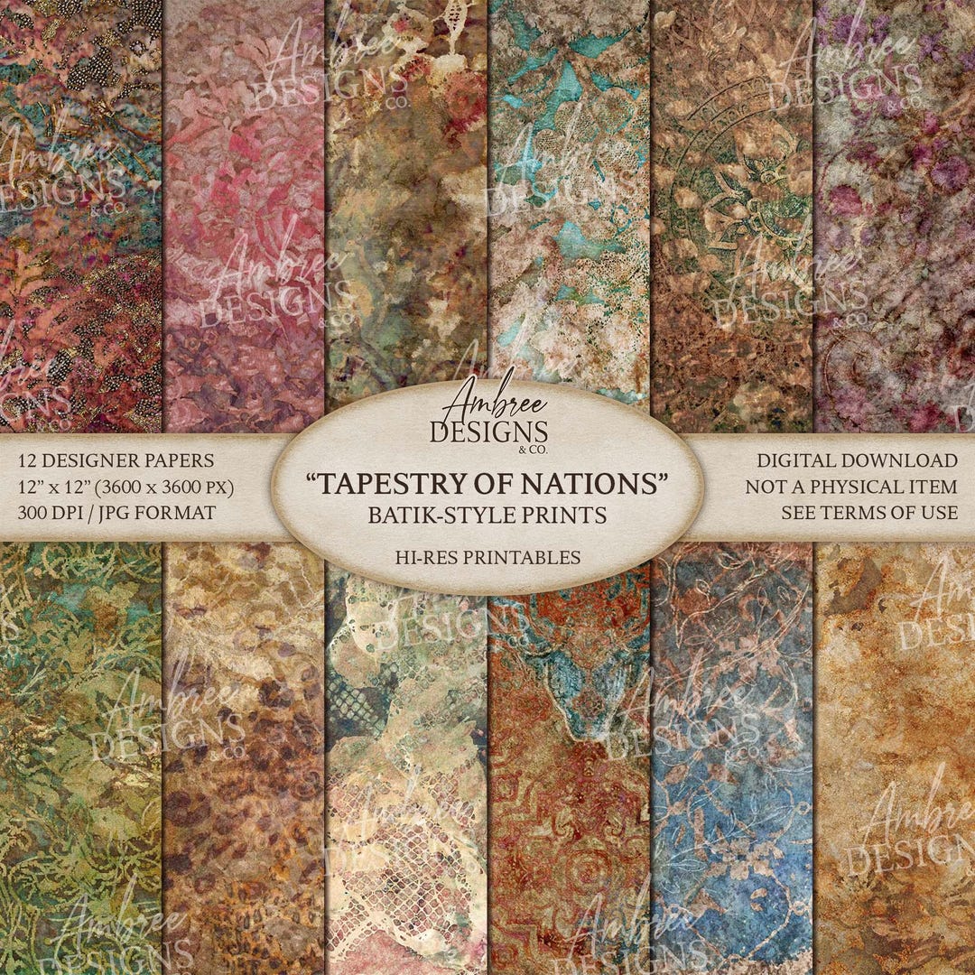 12 X 12 Batik Style Designs, Richly Colored Pages, Detailed Brocades ...