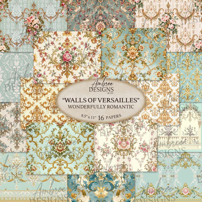 Ornate Rococo Paper, 8.5 X 11 Elegant Damask, Marie Antoinette ...