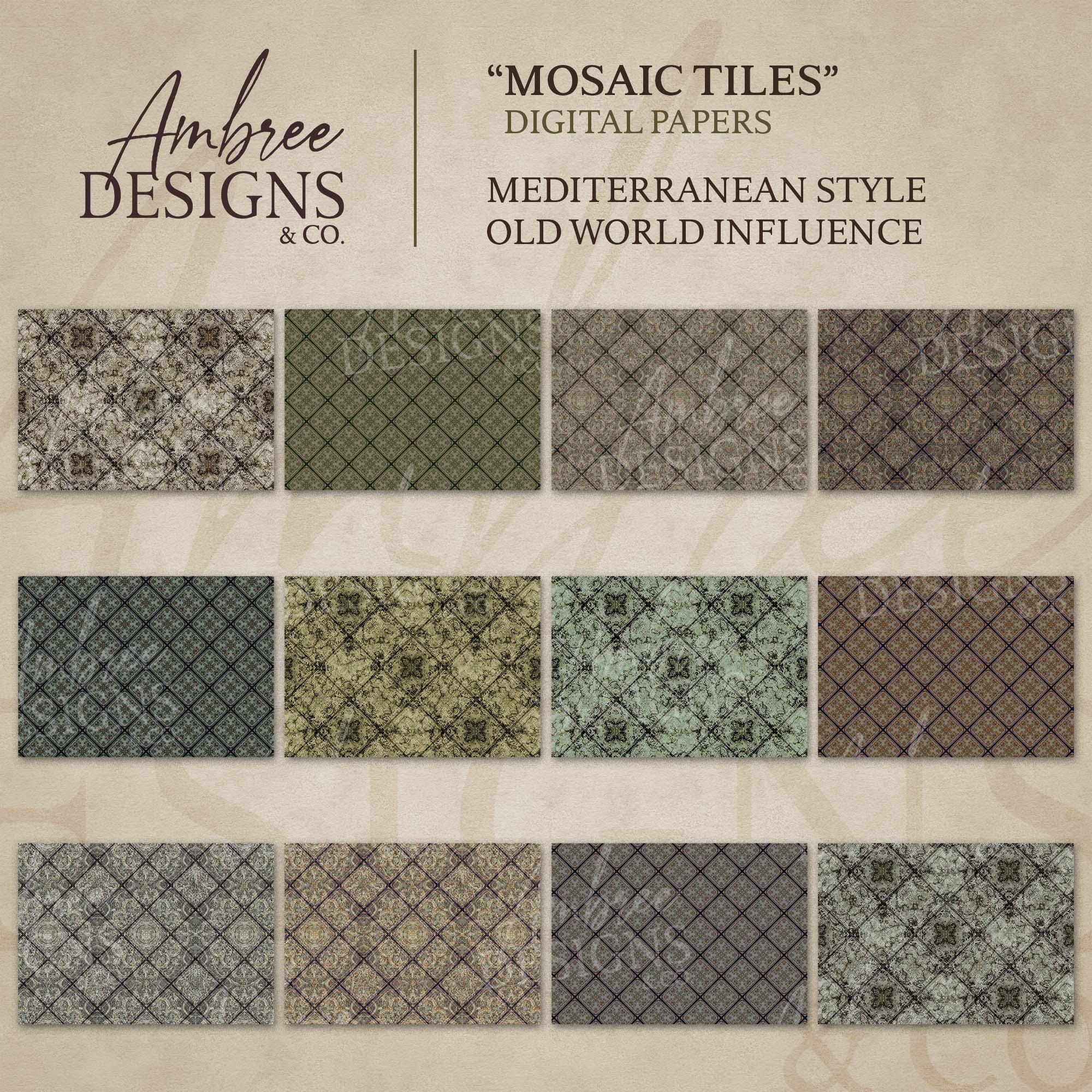 A4-size Mosaic Tile Paper, Mediterranean Style, Old World Journal ...