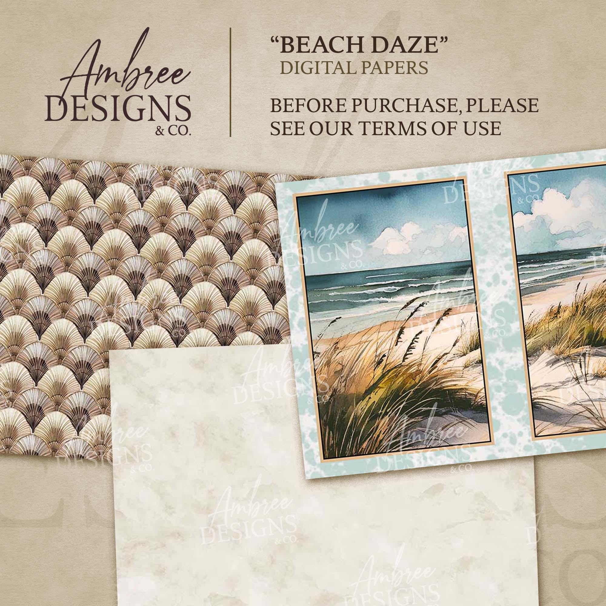 A4-size Seashore Papers, Beach Scenes, Printable Seaside Sheets ...