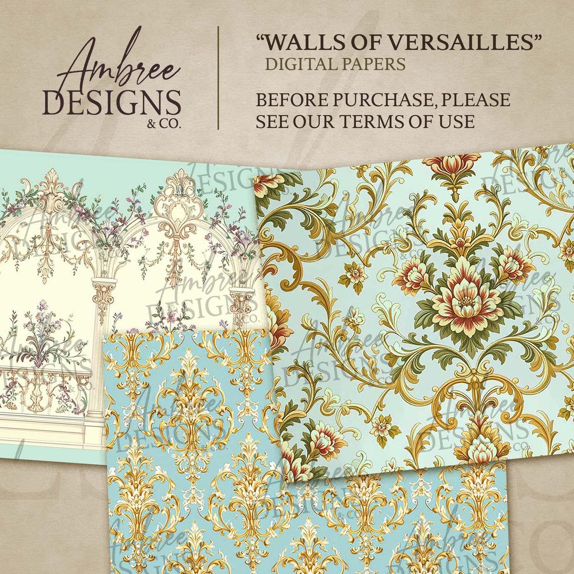 Ornate Rococo Paper, 8.5 X 11 Elegant Damask, Marie Antoinette ...