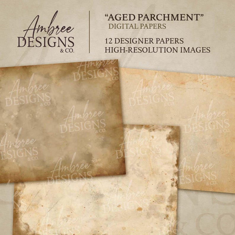 A4-size Aged Parchment Paper, Coffee and Tea Stained Backgrounds ...