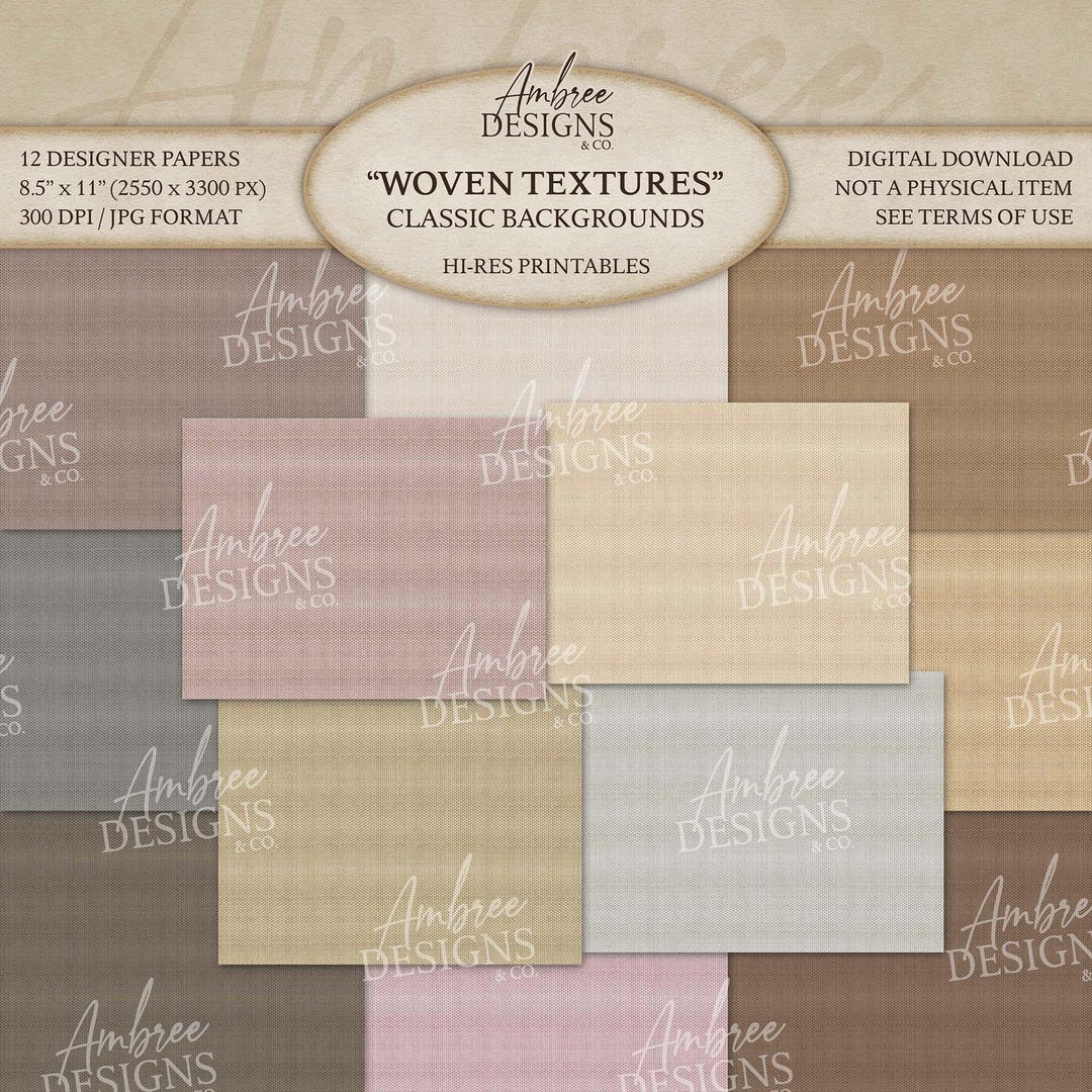 Woven Fabric Paper, 8.5 X 11 Textured Background, Printable Linen ...