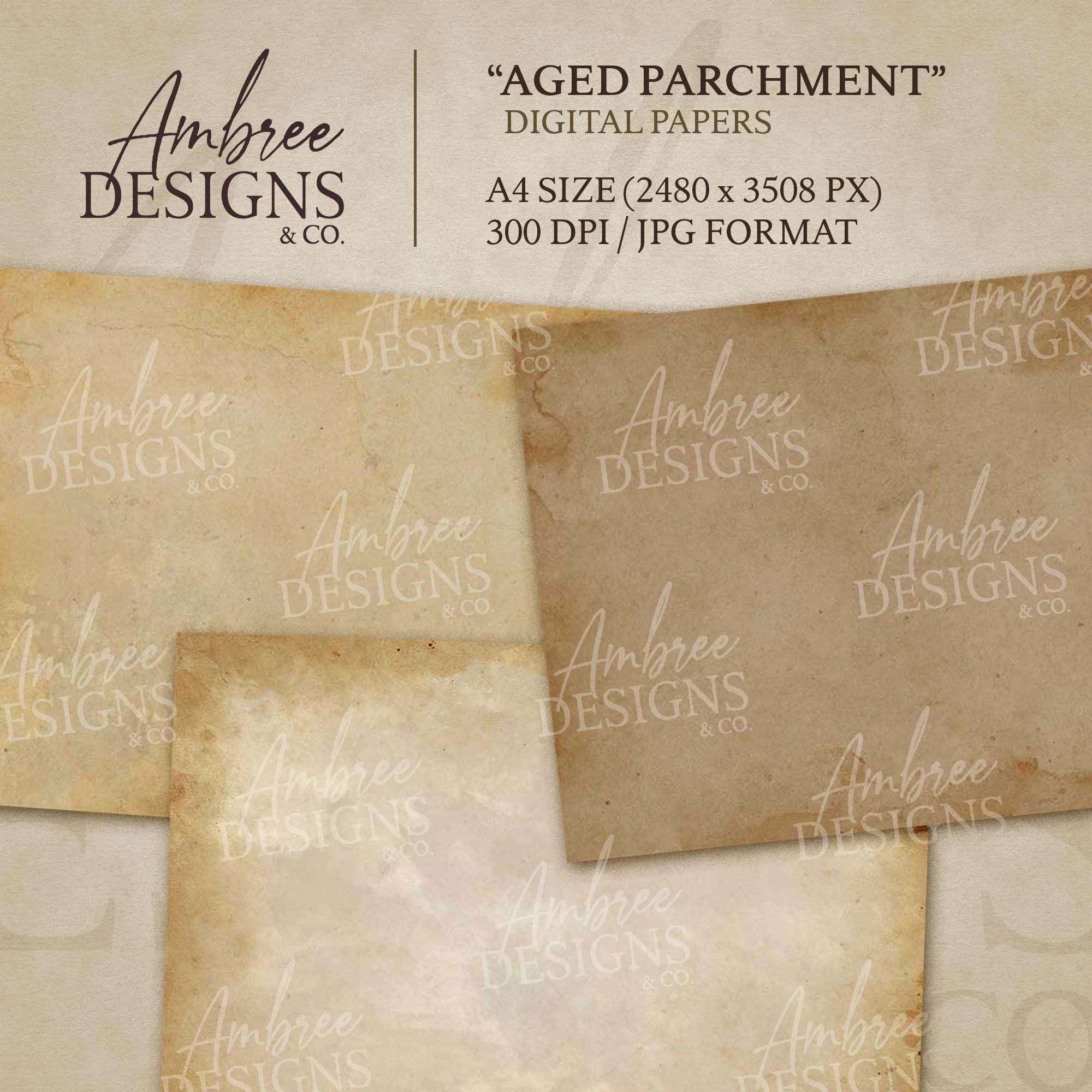A4-size Aged Parchment Paper, Coffee and Tea Stained Backgrounds ...