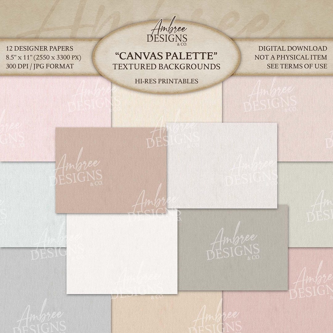 Canvas Texture Paper, 8.5 X 11 Textured Backgrounds, Printable Junk ...