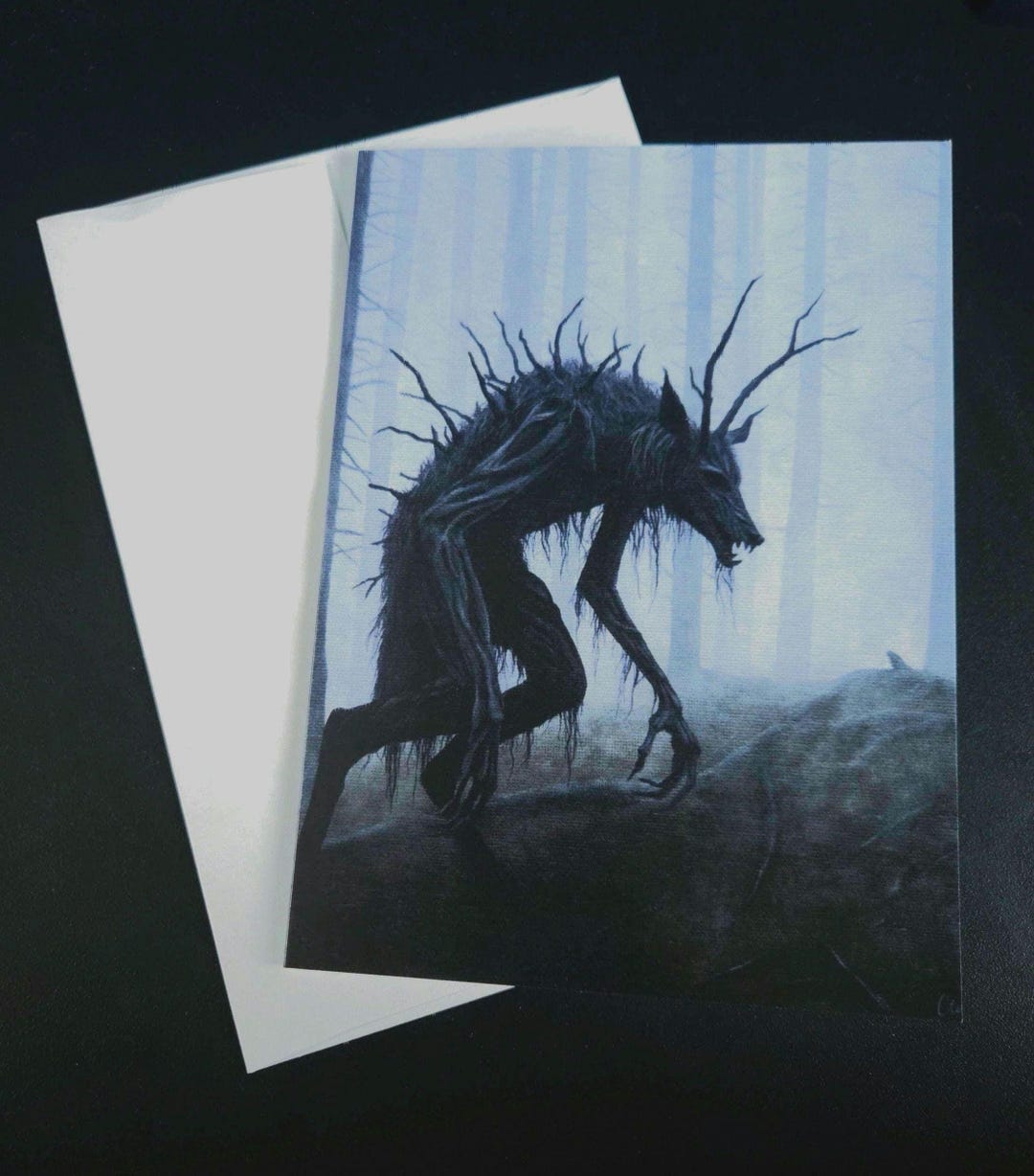 The Hunter Greeting Card, Werewolf Card, Holiday Cards With Envelopes ...