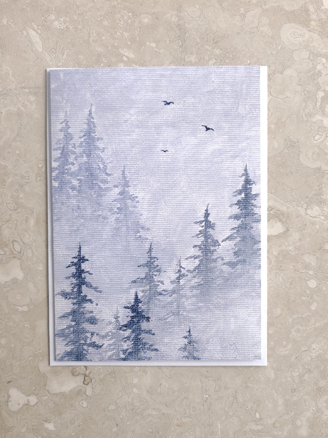 Foggy Forest Greeting Card, Holiday Cards With Envelopes, Christmas ...