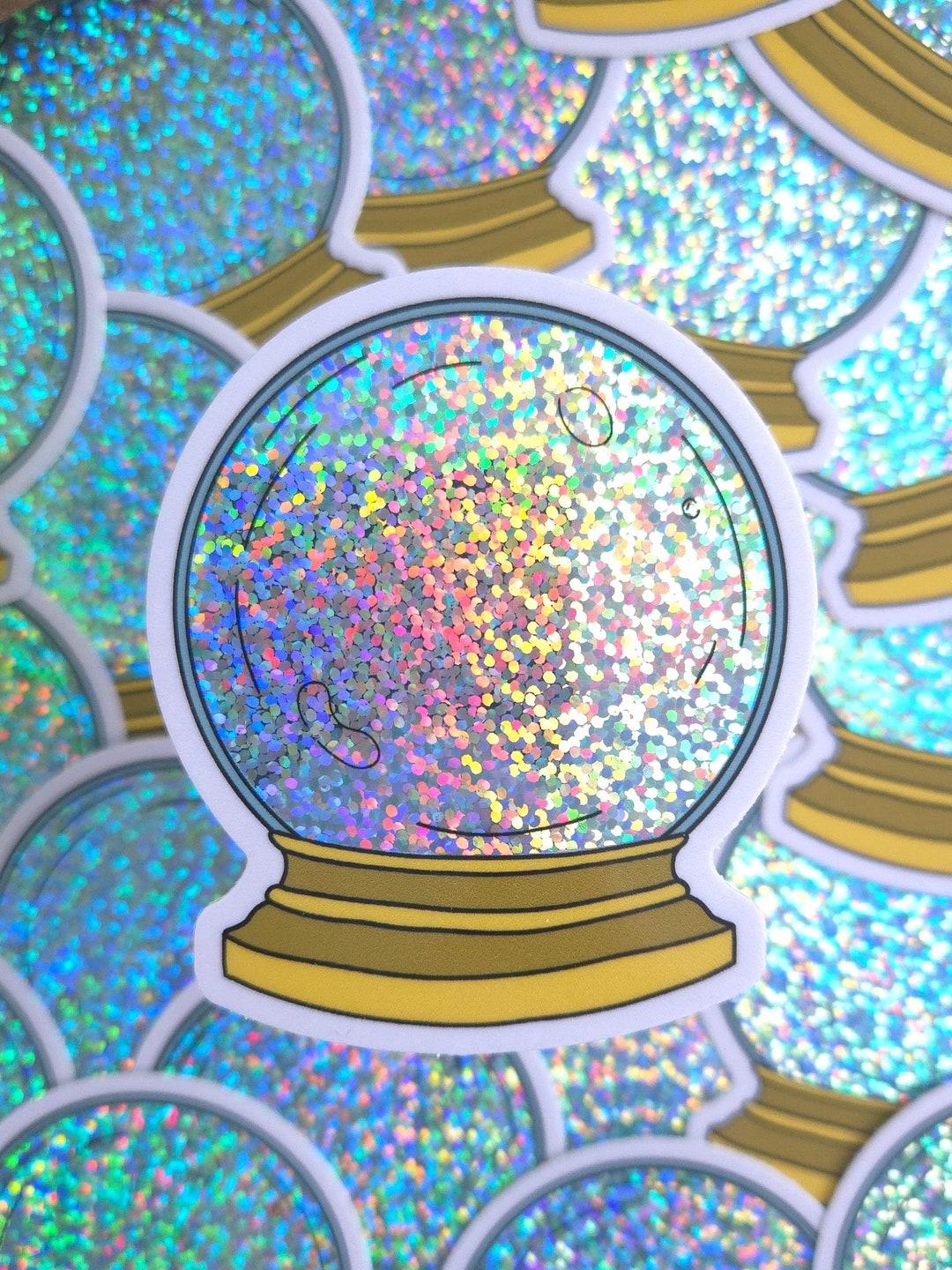 Glitter Crystal Ball Sticker, Witchy Art, Magical, Laptop Sticker ...