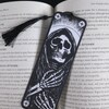 Grim Reaper Skeleton Laminated Bookmark With Tassel, Spooky Bookmark ...