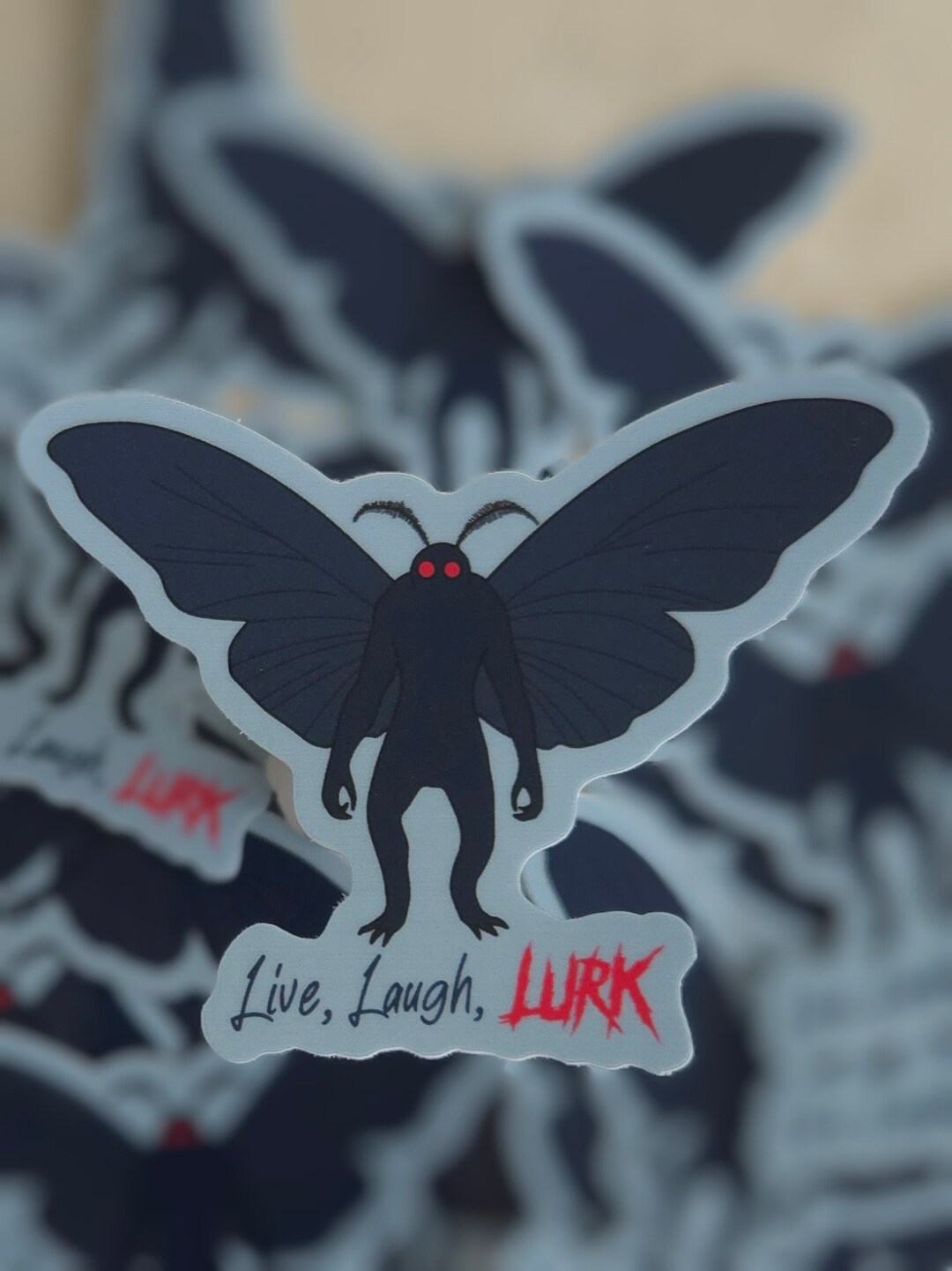 Mothman Sticker, Live Laugh Lurk, Cryptid Art, Spooky Stickers ...