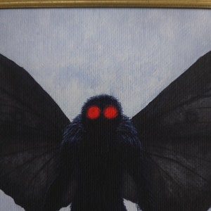 The Omen Fine Art Print, Mothman Painting, Cryptid Art, Spooky Cottagecore, Creepy Creatures ...