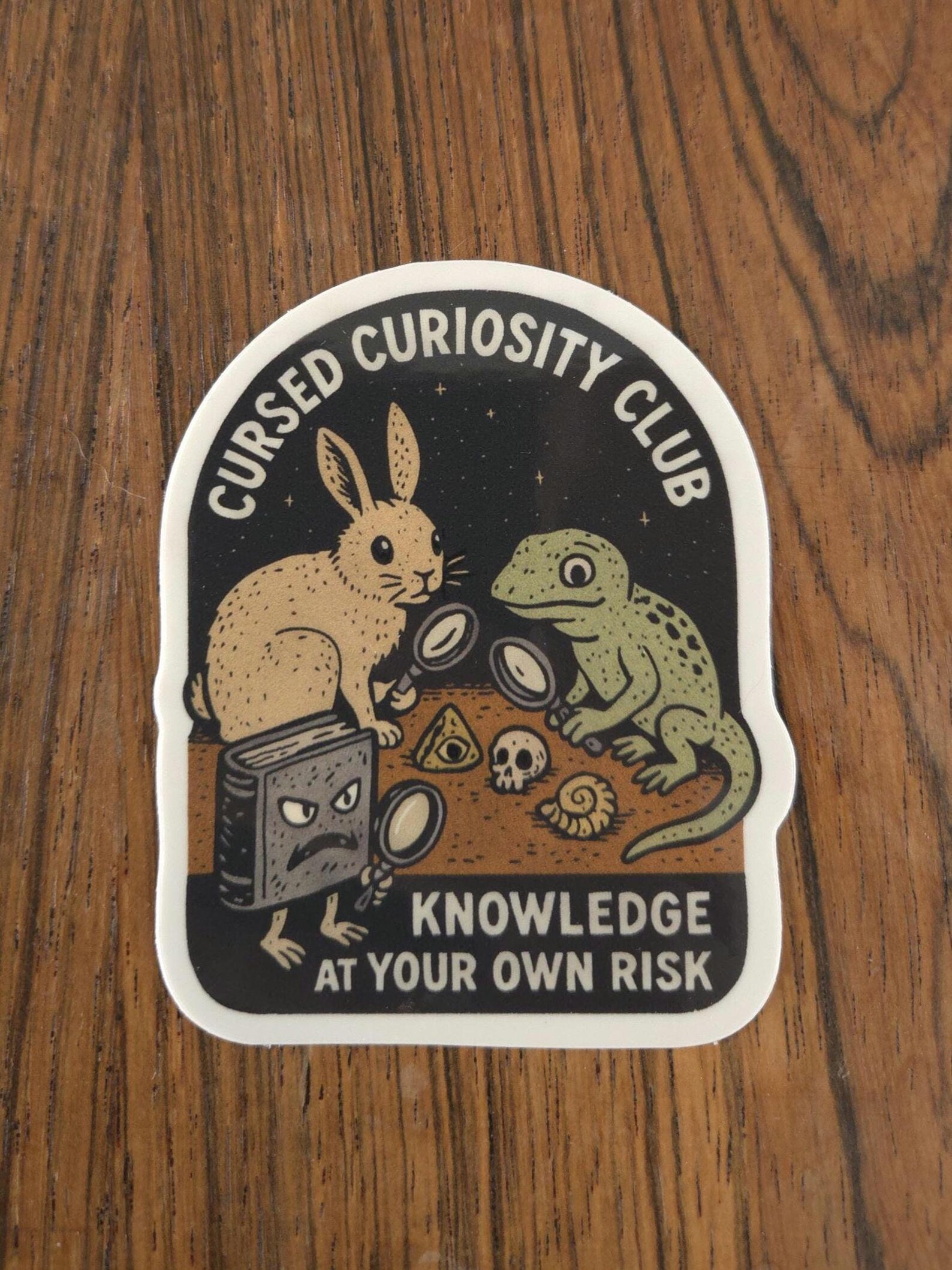 Cursed Curiosity Club Sticker, Cryptid Art, Waterproof Vinyl - Etsy