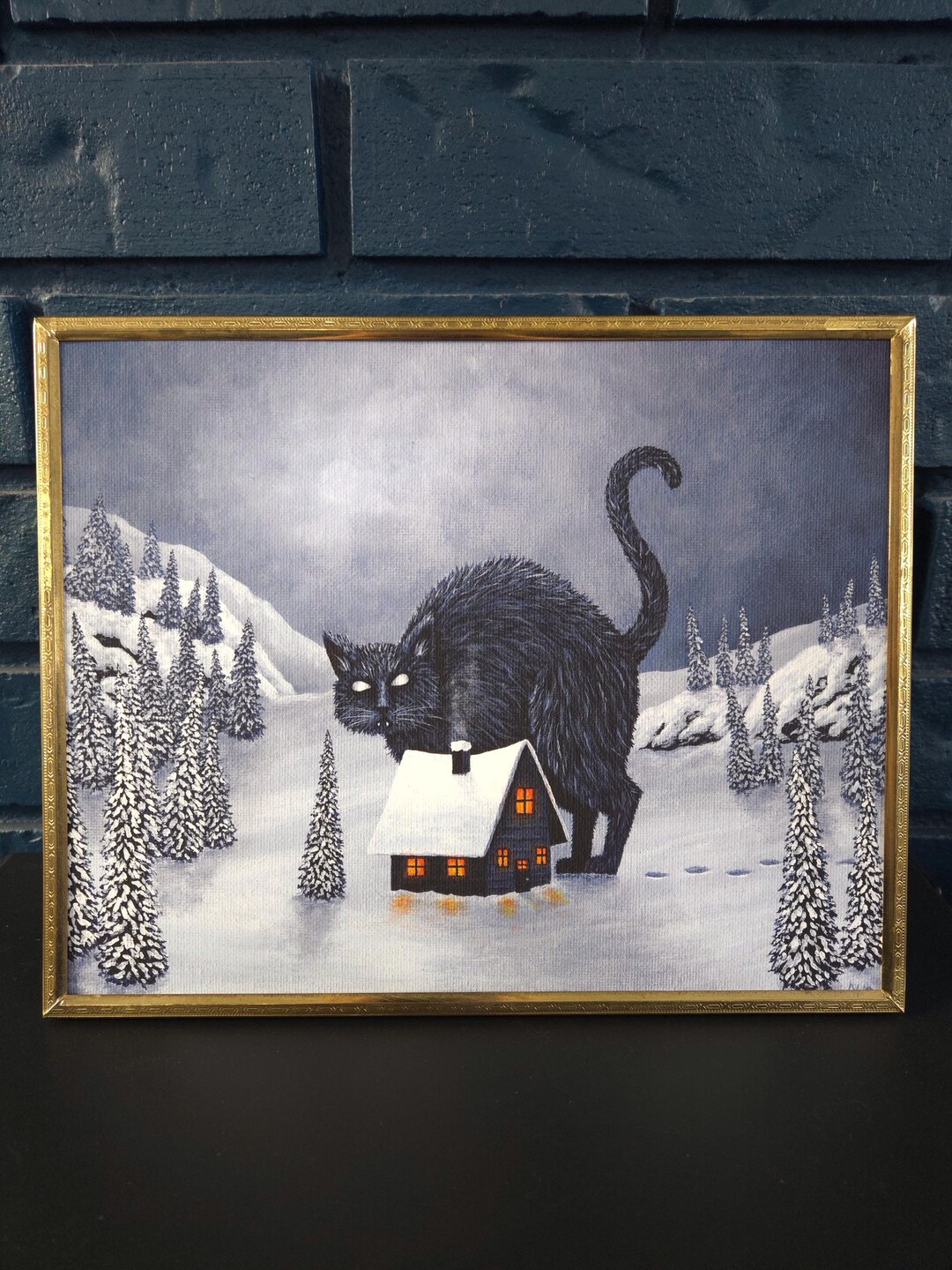 The Yule Cat Fine Art Print, Jolakotturinn, Folklore, Cryptid, Spooky ...