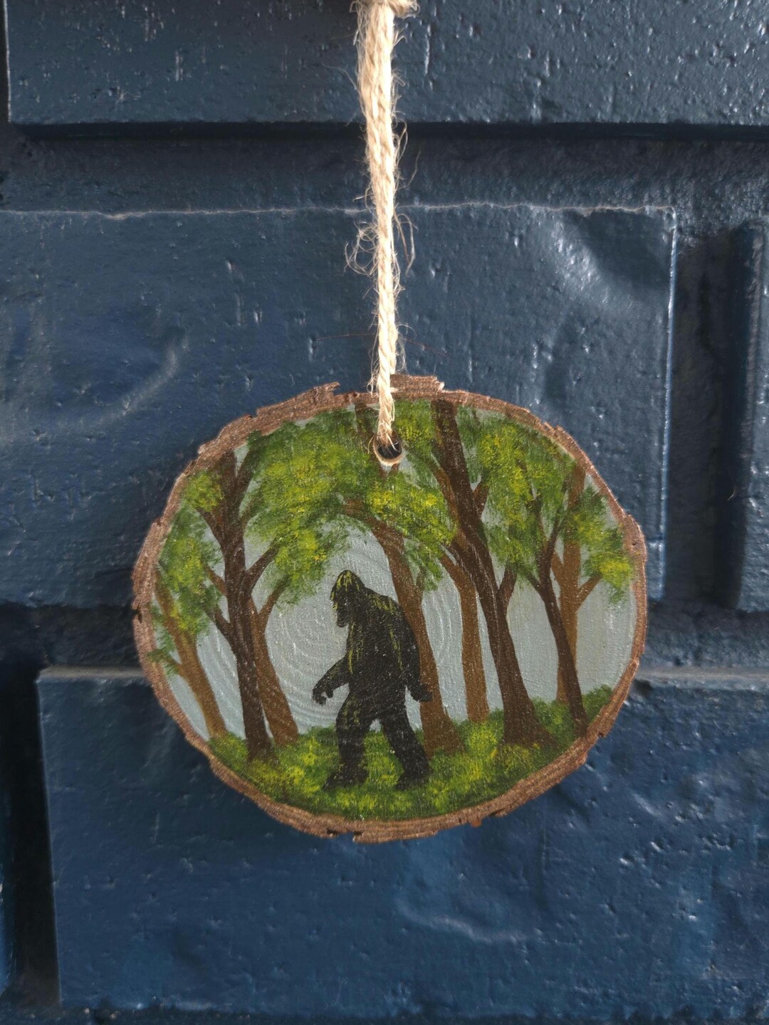 Sasquatch Mini Art, Bigfoot, Cryptid Ornament, Holiday Decor, Hand ...