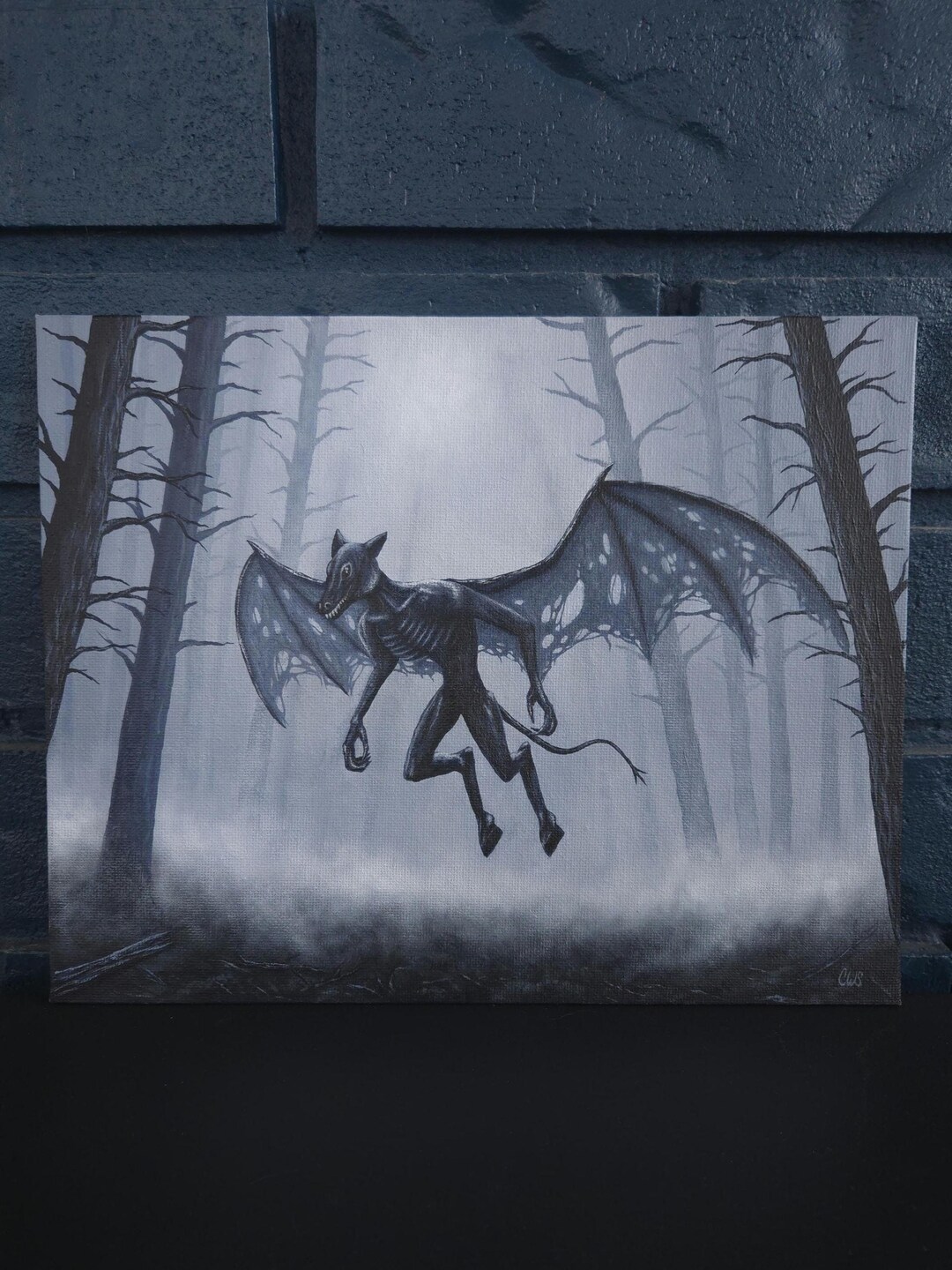 8x10 Jersey Devil Original Acrylic Painting on Canvas Board, the ...
