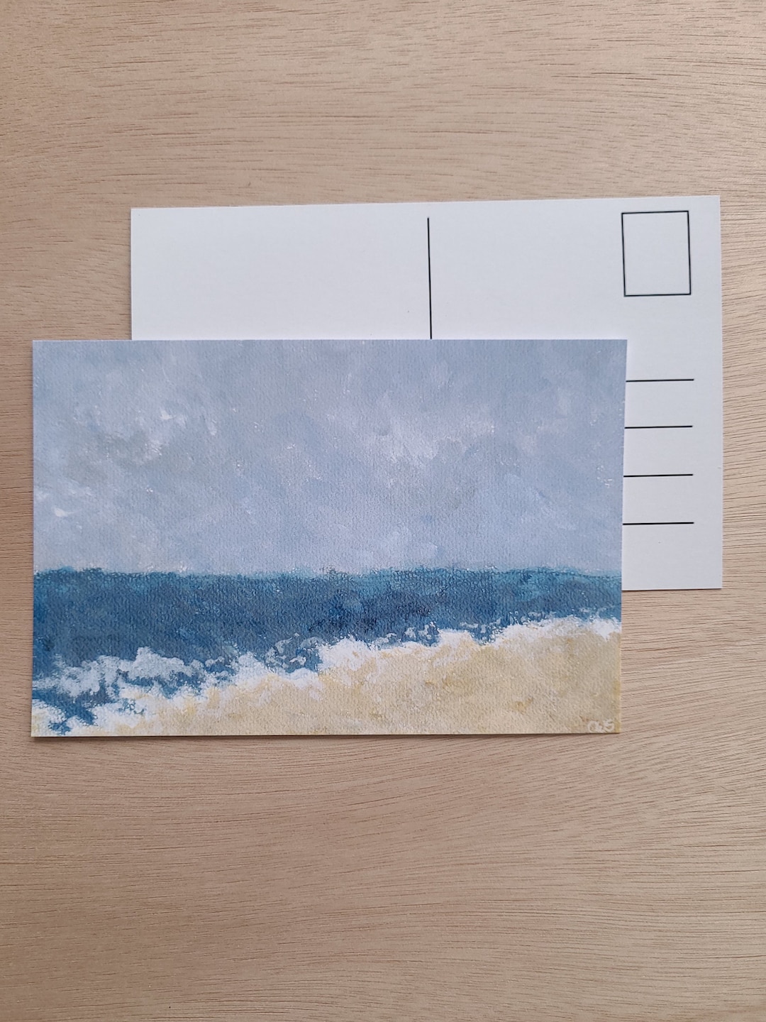 Ocean Postcard, Art Print Postcard, Abstract Beach Art, 4x6 Travel ...