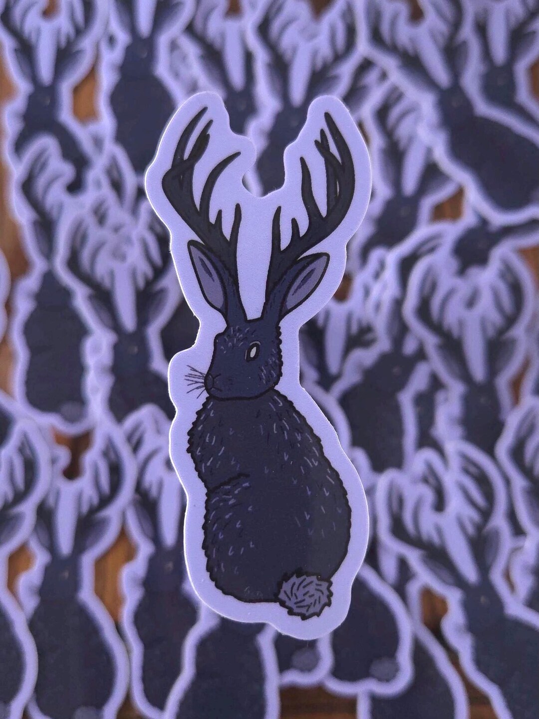 The Trickster Jackalope Sticker, Wolpertinger, Cryptid Art, Spooky ...