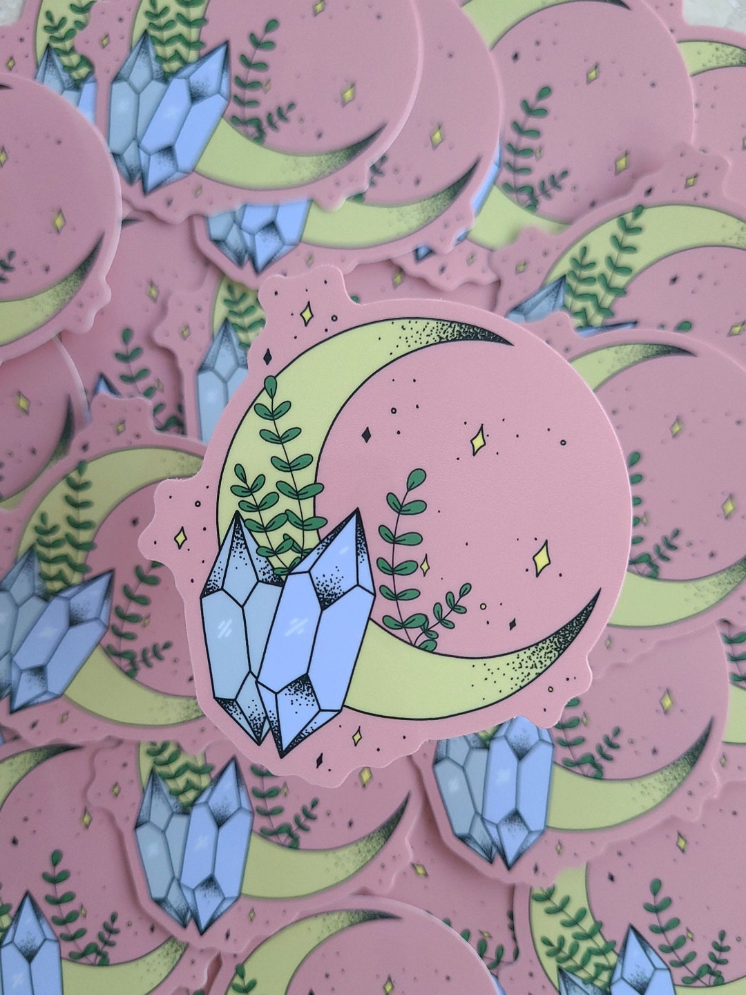 Moon Crystal Sticker, Cottagecore Art, Witchcore Art, Magical Spiritual ...