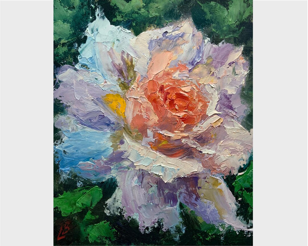 Flower Oil Painting Colorful Beautiful Rose Impressionism Decorative ...