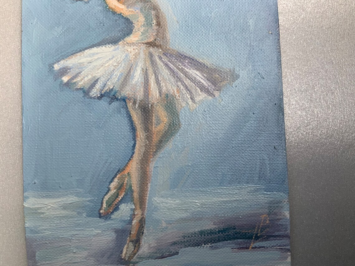 Elegant Ballerina Oil Painting Ballet Beautiful Graceful Woman Dancer ...