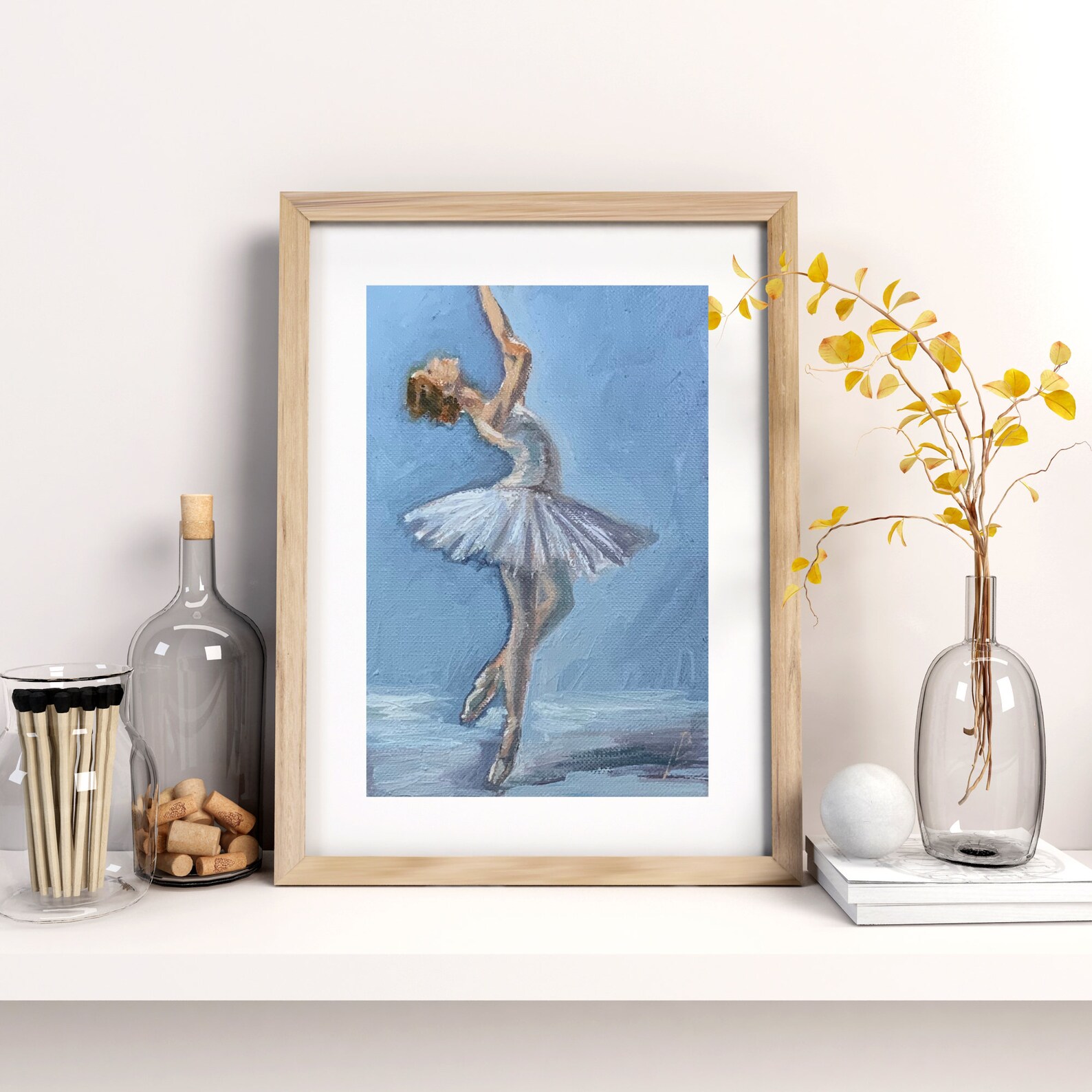Elegant Ballerina Oil Painting Ballet Beautiful Graceful Woman Dancer ...