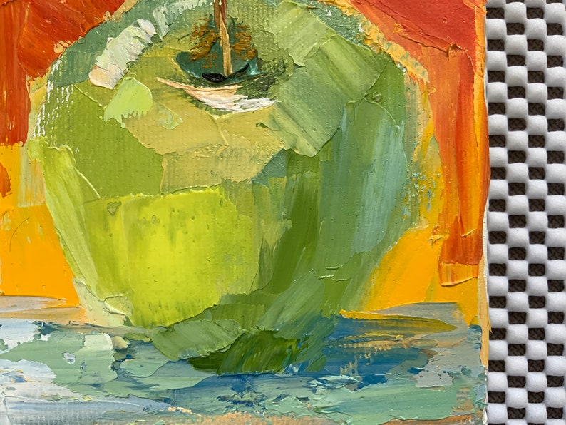 Apple Oil Painting Green Fruit Impressionism Decorative Panels Original ...